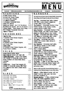 Menus - the old bakehouse ludlow